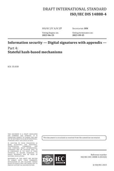 ISO IEC DIS Information Security Digital Signatures With Appendix Part