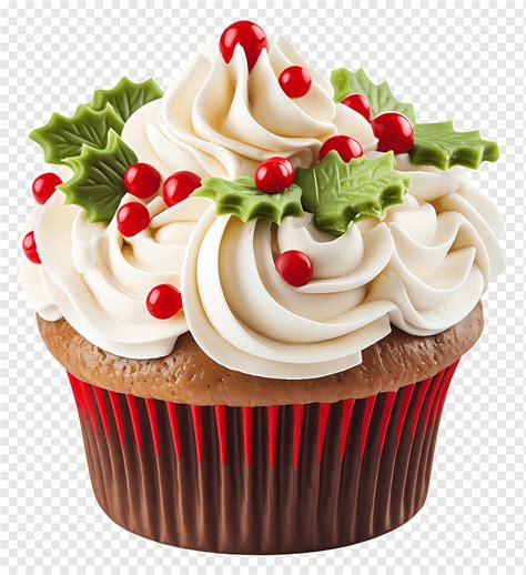 소용돌이 모양의 프로스팅과 베리를 곁들인 초콜릿 컵케이크 Png Pngwing