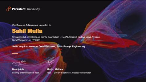 Sahil Mulla On Linkedin Persistentsystems Seebeyondriseabove Learning Genai