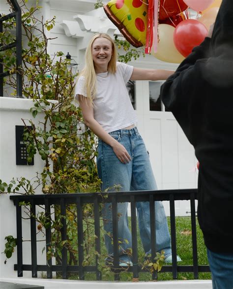 Dakota Fanning Receives Loads Of Balloons For Her 29th Birthday In Los