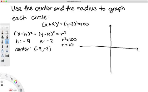 SOLVED Use The Center And The Radius To Graph Eac