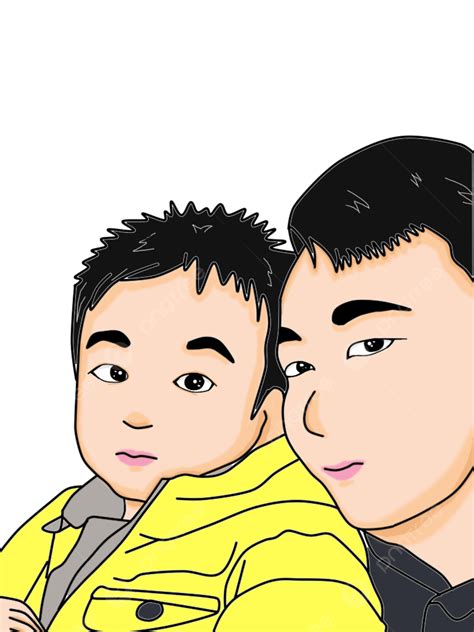 Cartoon Father And Son PNG Image Hand Drawn Cartoon Cartoon Father And Son Father Son