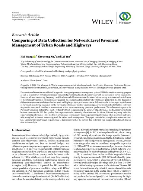 pdf comparing of data collection for network level pavement management of urban roads and highways