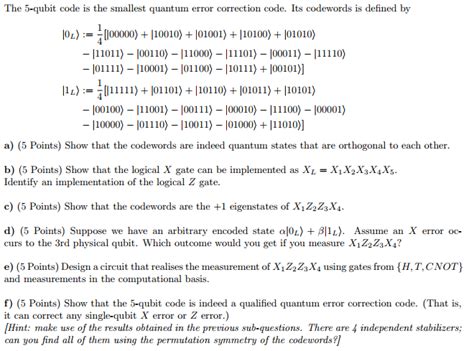 Solved The 5 Qubit Code Is The Smallest Quantum Error