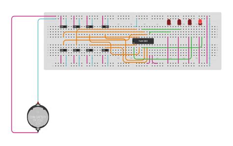 Circuit Design 4bit Adder Tinkercad