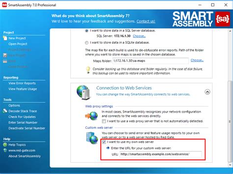 setting up a custom web server for reporting smartassembly 8 product documentation