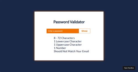 Password Validator React Codesandbox
