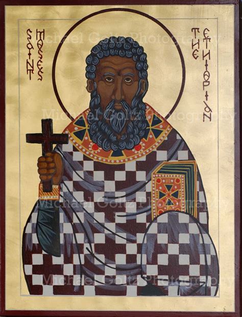 St Moses The Ethiopian Icon Mounted Print St Moses The Black