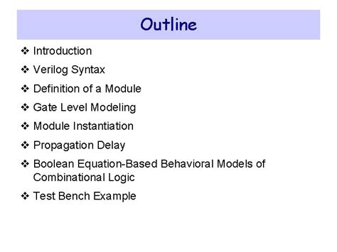 COE Introduction To Verilog Computer Engineering Department
