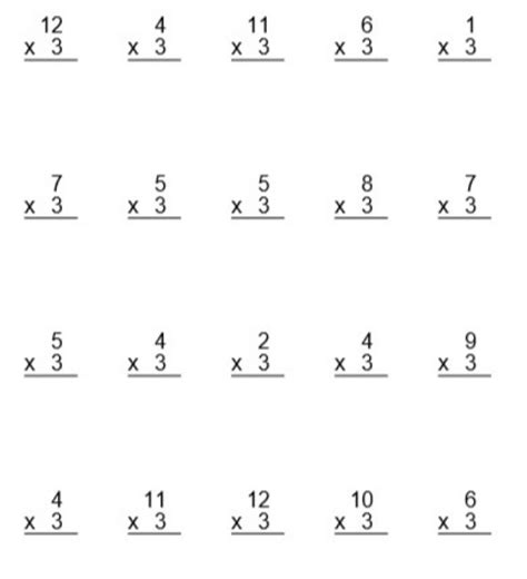 Multiplication Worksheets By 3 Printable Worksheets