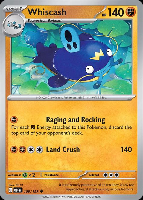 Whiscash Sv3 109 Pokemon Tcg Pok Cards