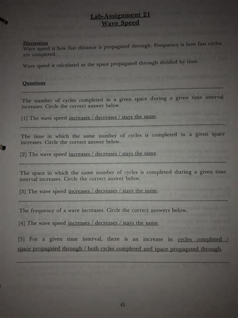 solved lab assignment 21 wave speed discussion wave speed is