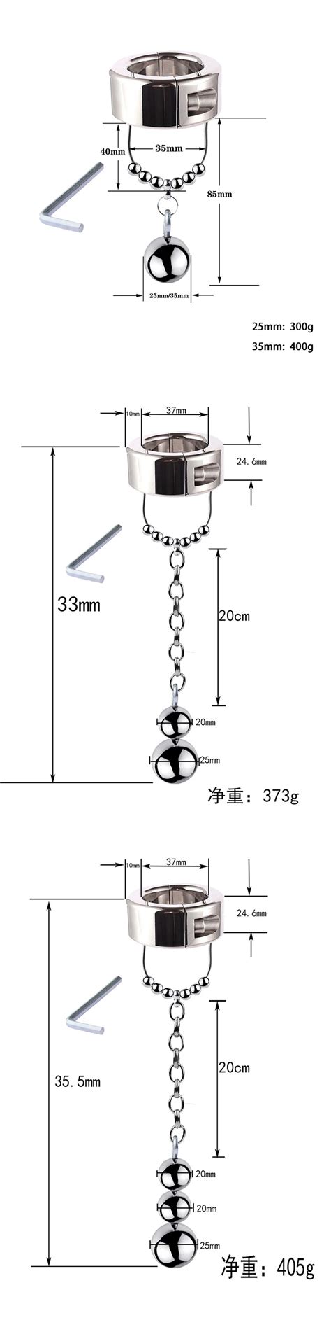 Sm Male Erotic Products Stainless Steel Testicle Weighted Rings Ball Stretcher Scrotal