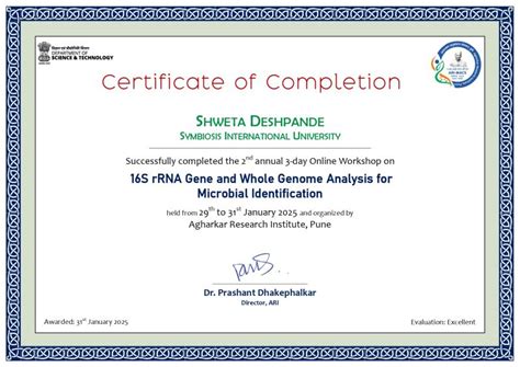 Genomics Bioinformatics Microbiology Wholegenomeanalysis 16srrna Research Shweta Deshpande