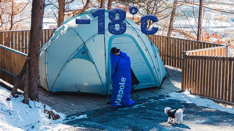 모든게 얼어붙는 영하18도 이글루같은 텐트에서 캠핑 Youtube