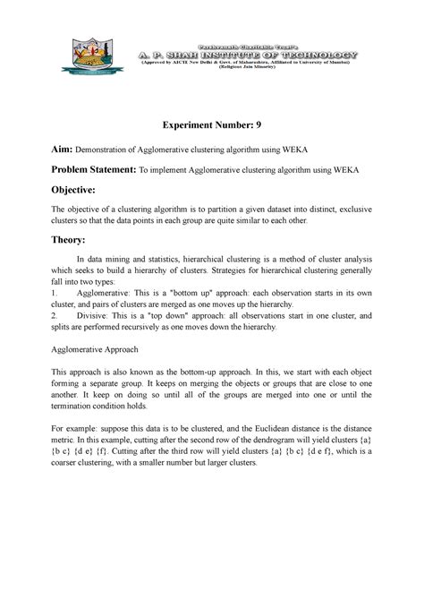 9 Agglomerative Clustering Theory In Data Mining And Statistics Hierarchical Clustering Is