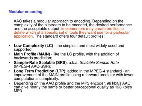 Ppt An Overview Of Perceptual Audio Coding And Mpeg Aac Powerpoint Presentation Id1215812