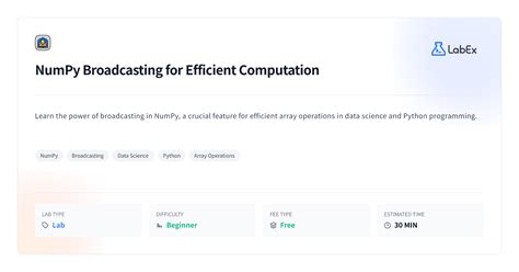 Mastering Numpy Broadcasting Data Science Python Labex
