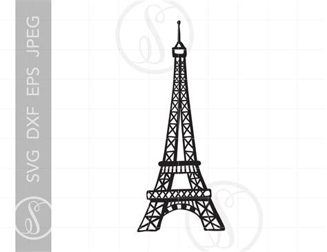 Eiffel Tower SVG Eiffel Tower Clipart Eiffel Tower Cut Etsy
