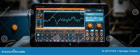 Complex Cnc Machine Control Panel With Detailed Data And Graphs Showing