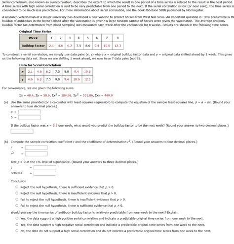 Solved Serial Correlation Also Known As Autocorrelation