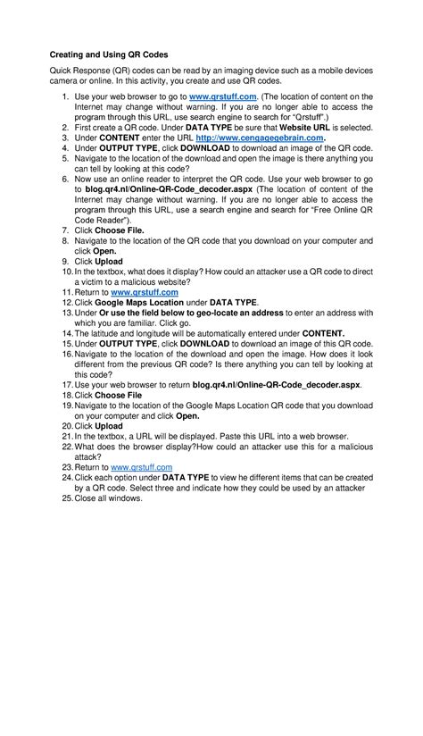 Creating And Using QR Codes Creating And Using QR Codes Quick