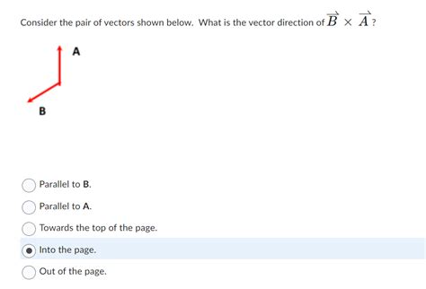 Solved Consider The Pair Of Vectors Shown Below What Is The Chegg Com