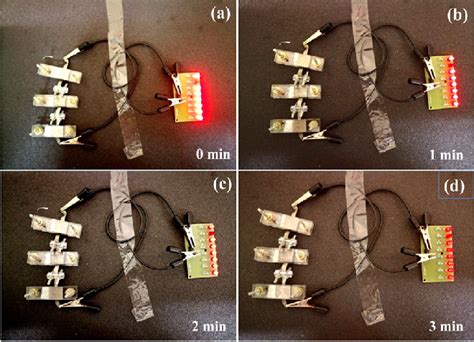 Demonstration Of The Lighting Of A Series Of Red Light Emitting Diode Download Scientific