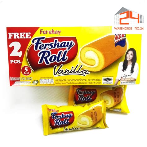 ส่งไว🚀24ชม Fershay Roll เฟอร์เชย์ โรล เค้กโรลสอดไส้ 20g จุ 12 ชิ้น Shopee Thailand