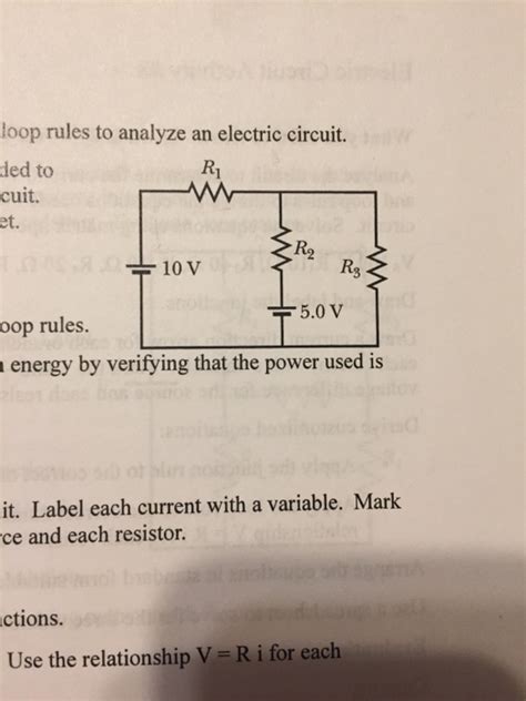 Solved Loop Rules To Analyze An Electric Circuit Ded To Chegg Com