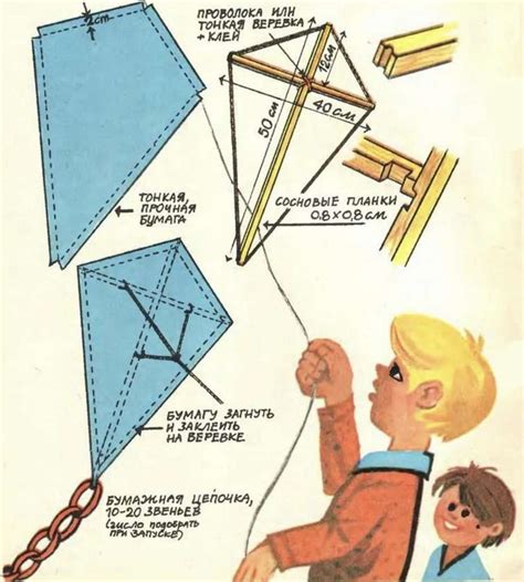 Схема воздушного змея из бумаги своими руками