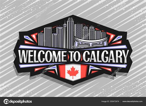 Vector Logo Calgary Black Decorative Badge Line Illustration