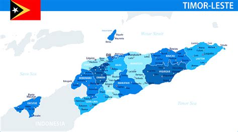 Timorleste Map Vector Blue Spot Customizable Layered Political Map Of
