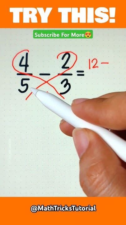 Fractions Hacks Mathtrickstutorial Maths Tutorial Mathematics