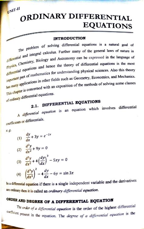 Ordinary Differential Equations Ode Introduction And Methods Studocu