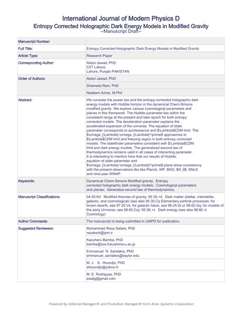 Pdf Entropy Corrected Holographic Dark Energy Models In Modified Gravity