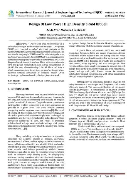 Introduction To 4x4 Sram Memory Block Pptx
