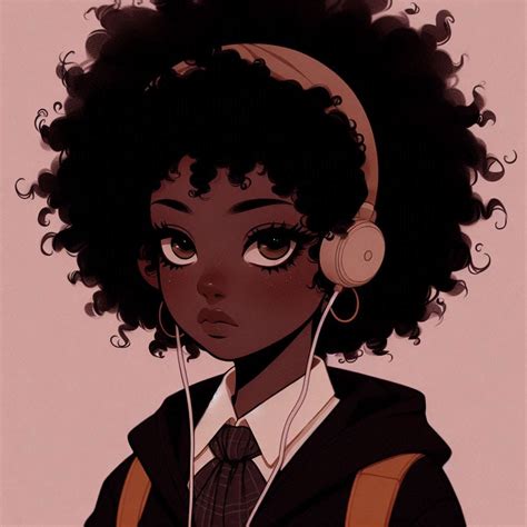 Cute Anime Pfp Black Black Cute Characters Black Afro Pfp Black