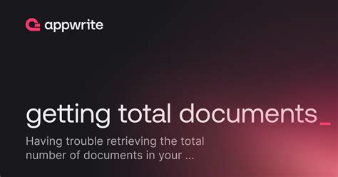 Getting Total Documents Threads Appwrite