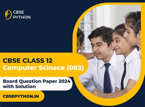 Class 12 Computer Science Board Question Paper 2024 With Answer Key