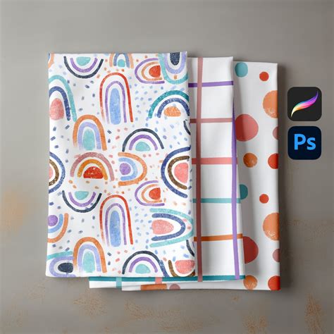 Folded Fabric Mockup Textile Mockup Seamless Pattern Mockup Pattern Template Procreate Mockup