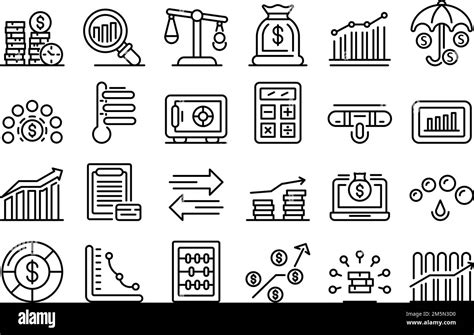 Credit Score Icons Set Outline Set Of Credit Score Vector Icons For