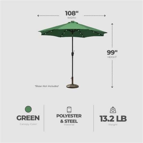 Four Seasons Courtyard 9 Polyester Patio Market Umbrella W Steel Pole