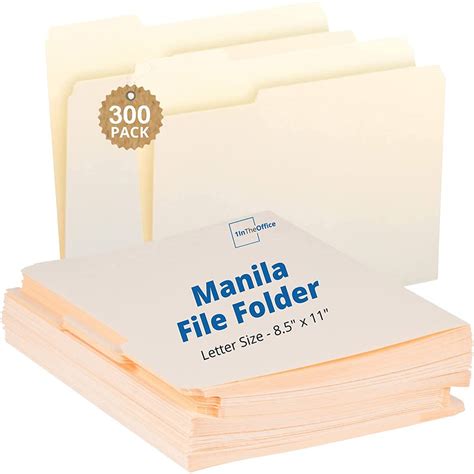 Buy 1InTheOffice Manila Folders 8 5 X 11 1 3 Cut Manila File Folders Letter Size Assorted Tab