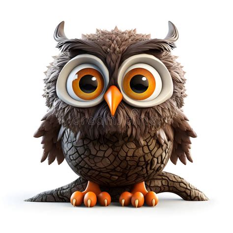 Cartoon 3d Owl On The Tree Stock Illustration Illustration Of Wildlife 292233965