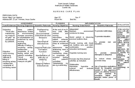 Sleep Pattern Disturbance