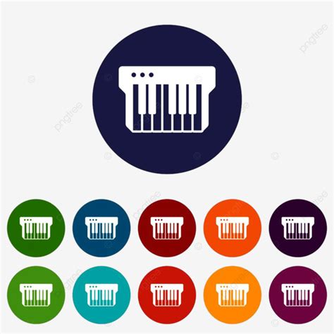 synthesizer icons color set vector for any web design on white