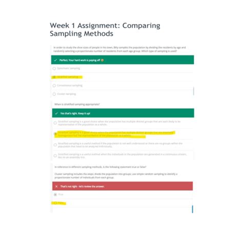 Math 225n Week 1 Assignment Comparing Sampling Methods Course Resources