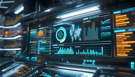 Highresolution Holographic Data Dashboard With Animated Graphs And