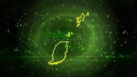 Grenada Map On Digital Background Stock Illustration Illustration Of